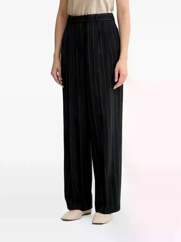 Rag & Bone Pinstripe Wide-leg Trousers - Black