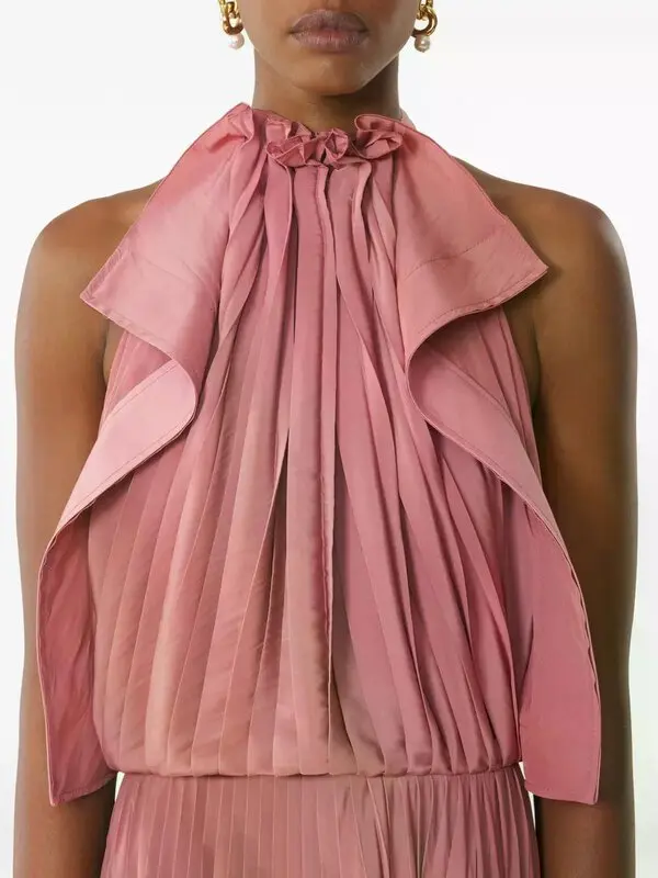 LANVIN Pleated Halterneck Maxi Dress