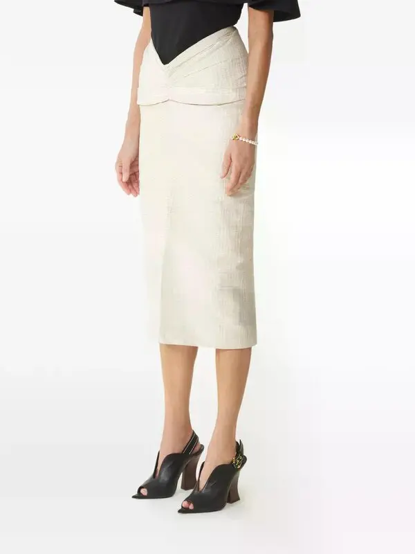 LANVIN Ruched-detail Midi Skirt