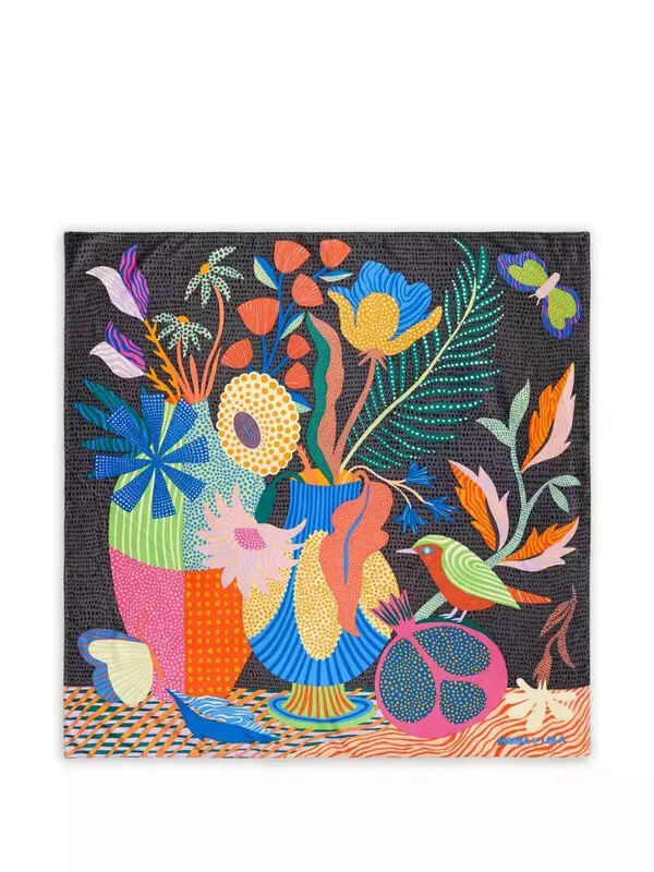Bimba Y Lola Graphic-print Scarf - Grey