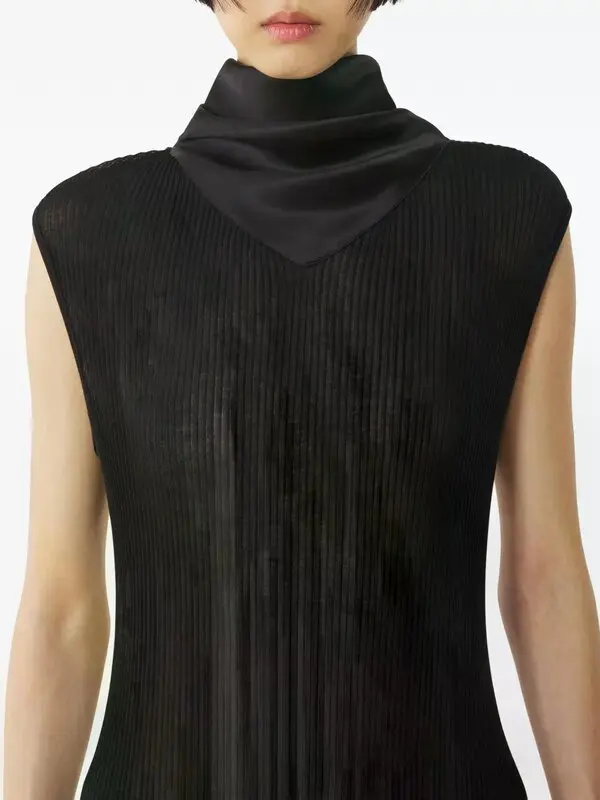 LANVIN Ribbed Scarf-neck Midi Dress