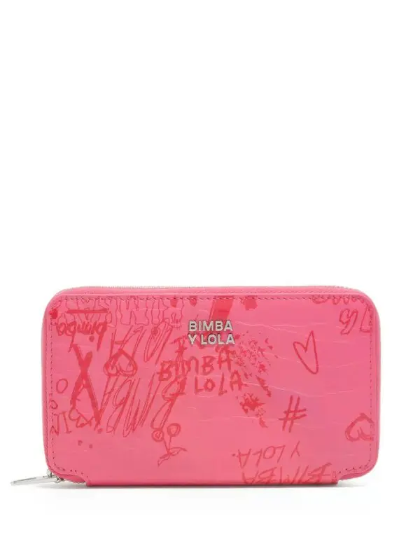 Bimba Y Lola Logo Zip Wallet - Pink