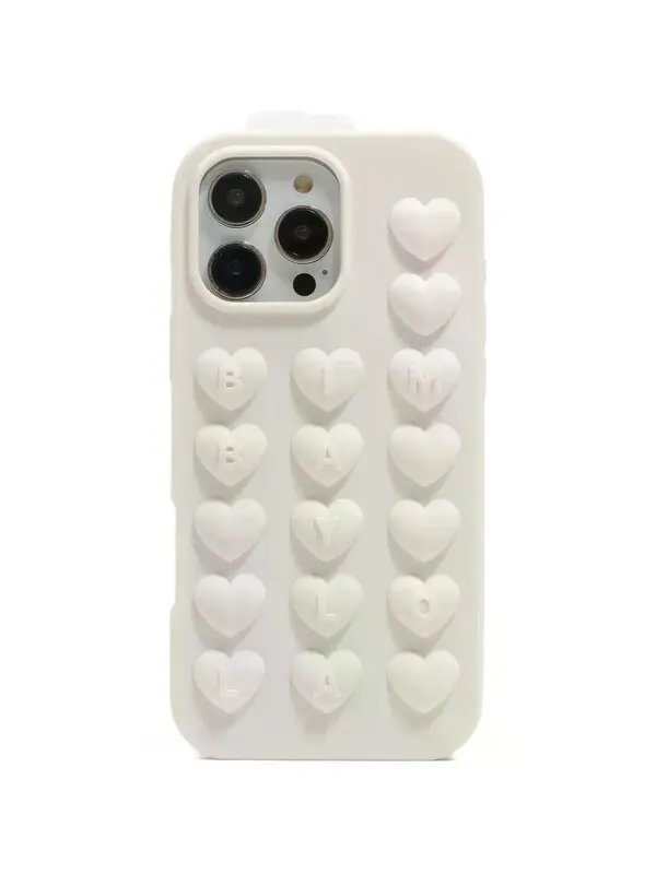Bimba Y Lola Iphone 16 Pro Max Heart Embossed Case - White