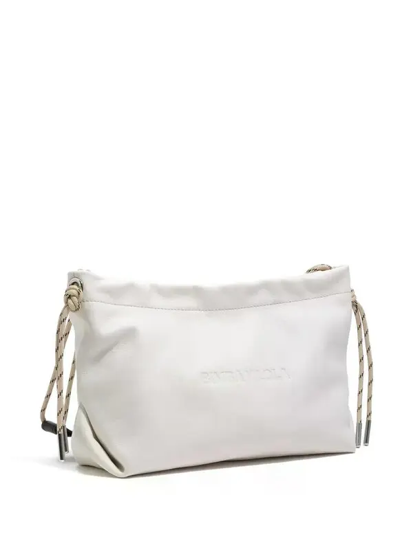 Bimba Y Lola Embossed-logo Drawstring Shoulder Bag - White