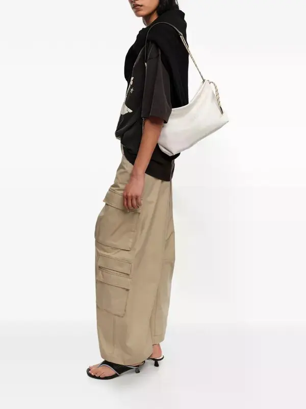 Bimba Y Lola Embossed-logo Drawstring Shoulder Bag - White