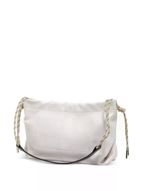 Bimba Y Lola Embossed-logo Drawstring Shoulder Bag - White