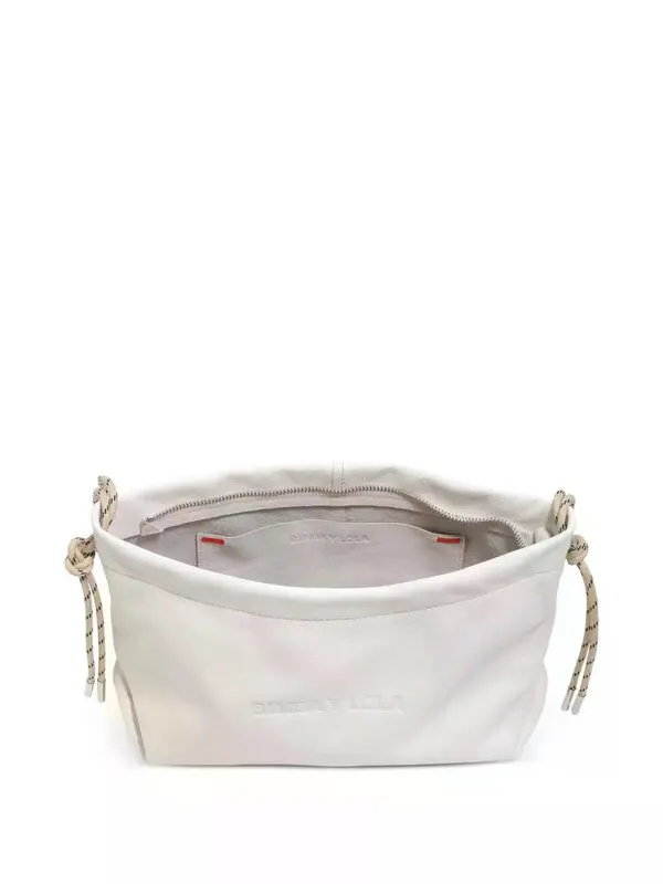 Bimba Y Lola Embossed-logo Drawstring Shoulder Bag - White