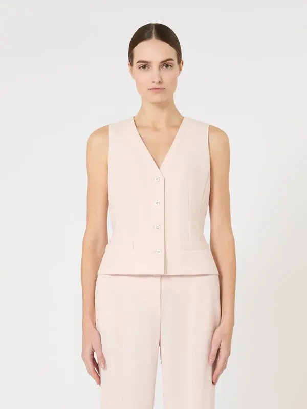 Max Mara Wool Crepe Gilet - Pink
