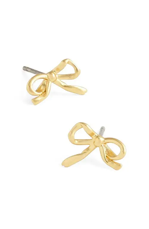 Madewell Baby Bow Stud Earrings - Vintage Gold