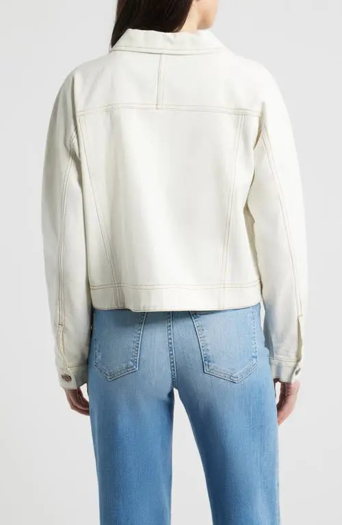 CITY BLUES Slant Pocket Denim Jacket - Ivory