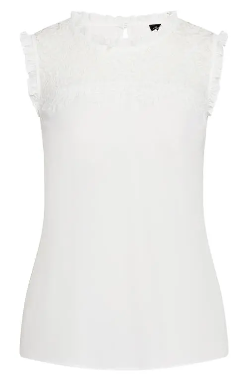 City Chic Sleeveless Ruffle-trimmed Top