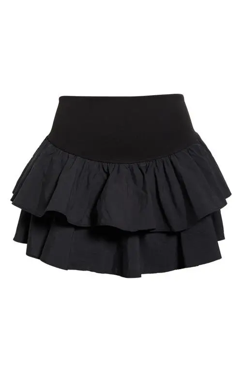 Free People Field Day Layered Ruffle Skort - Black