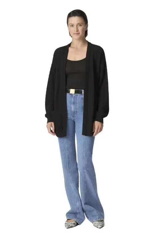 Missoni Cotton And Viscose Chevron Knit Belted Cardigan - Black