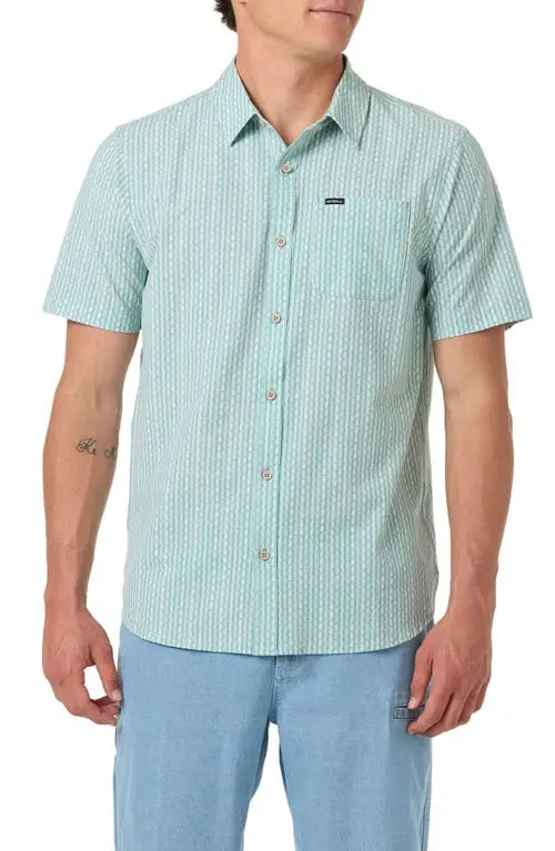 O'Neill Relaxed Fit Short Sleeve Performance Slub Button-up Shirt - Green
