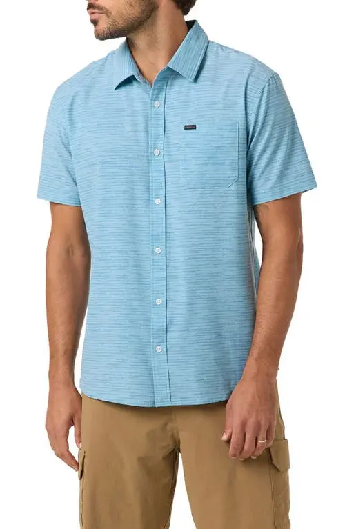 O'Neill Standard Fit Trvlr Traverse Stripe Short Sleeve Performance Button-up Shirt
