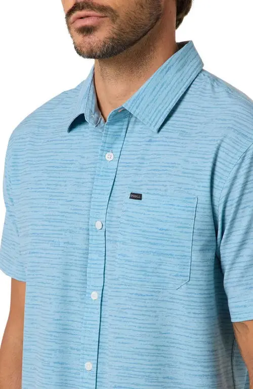 O'Neill Standard Fit Trvlr Traverse Stripe Short Sleeve Performance Button-up Shirt
