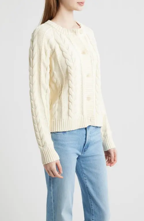Pendleton Cable-knit Cotton Cardigan - Ecru