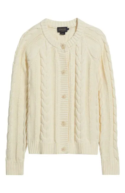 Pendleton Cable-knit Cotton Cardigan - Ecru