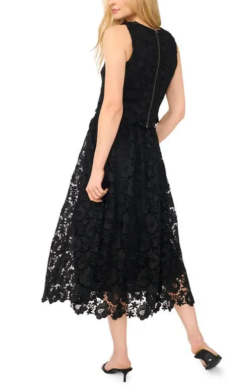 CECE DUPRAZ Sleeveless Floral Lace Top - Rich Black