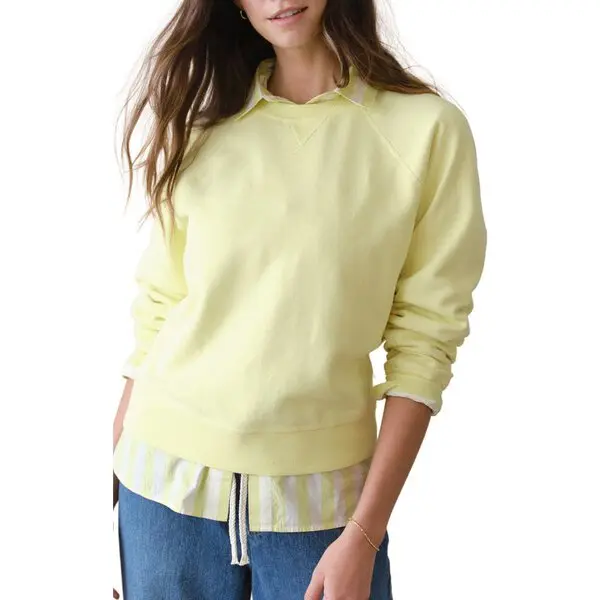 Marine Layer Cloud 9 Fleece Reversible Sweatshirt - Citron