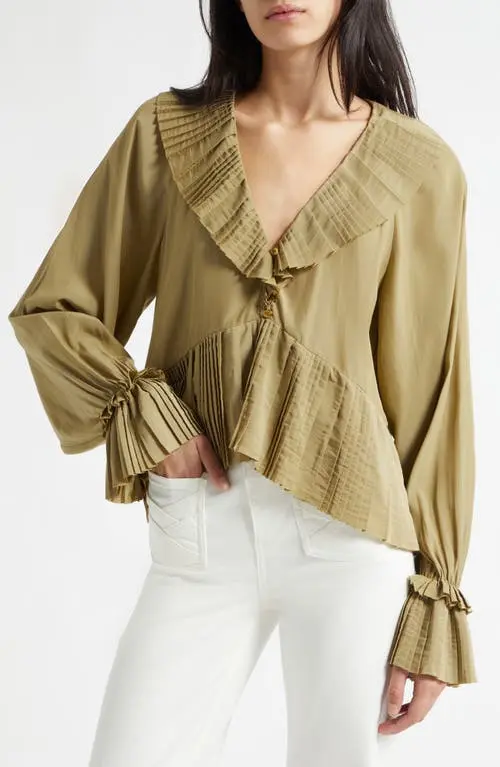 Ramy Brook Jacklyn Ruffle Top - Safari