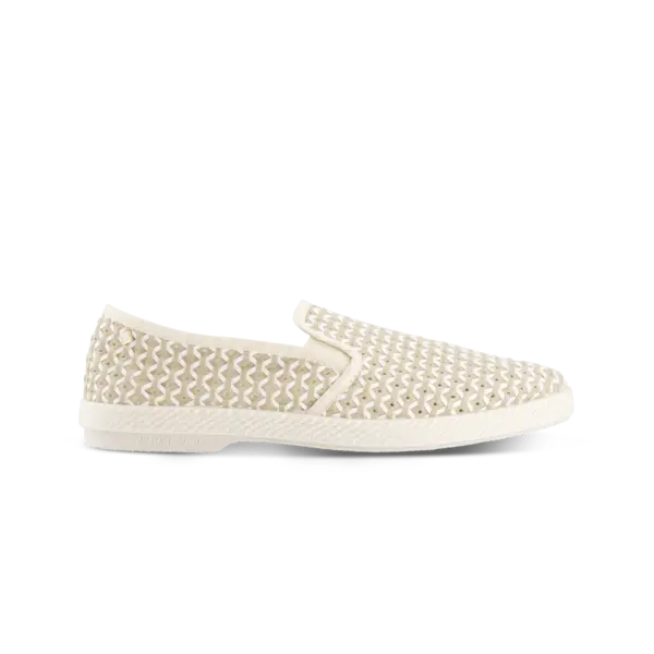 Rivieras Classic Woven Leatherette Slip-on Loafer - Beige