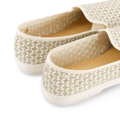 Rivieras Classic Woven Leatherette Slip-on Loafer - Beige