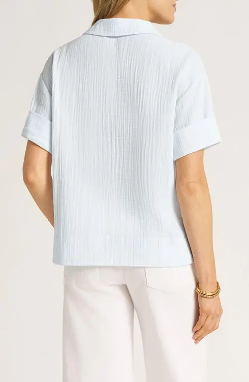 Matty M. Adrienne Gauze Polo Top