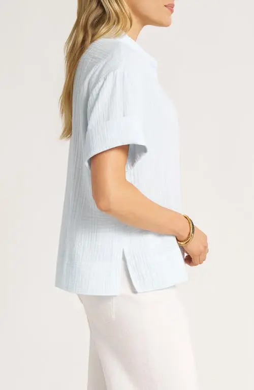 Matty M. Adrienne Gauze Polo Top