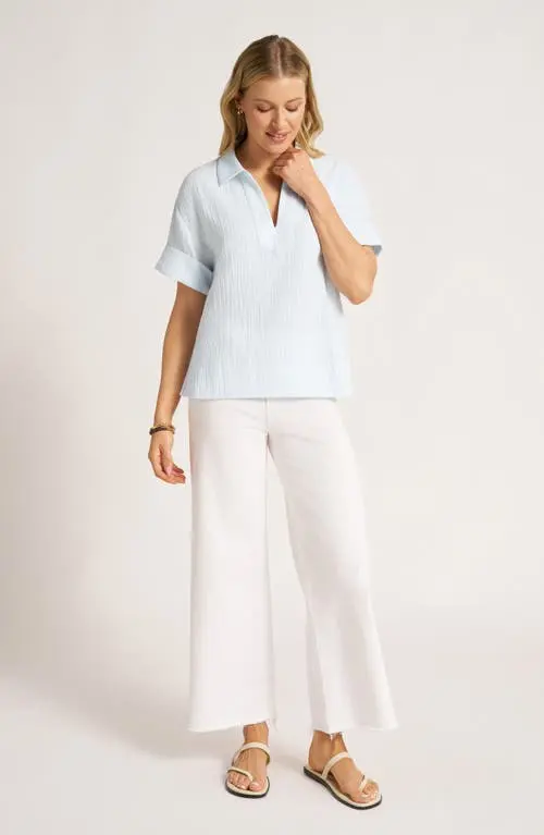 Matty M. Adrienne Gauze Polo Top