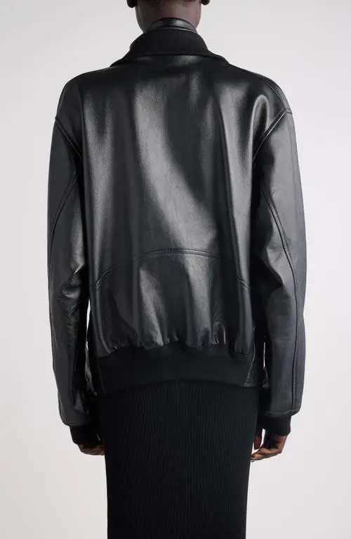 Balenciaga Upside Down Lambskin Leather Blouson Jacket