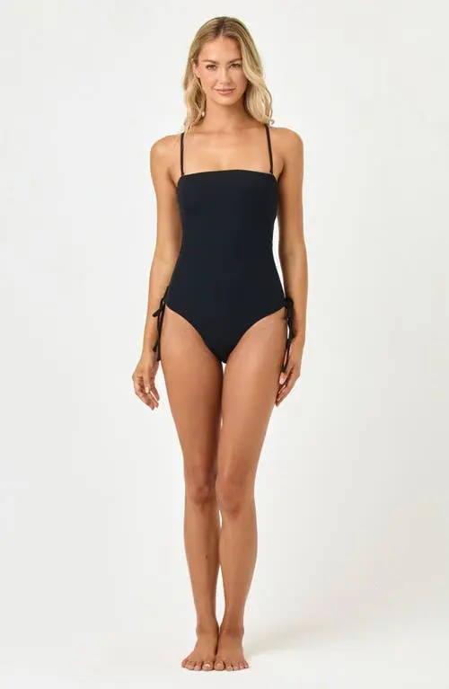 L*Space Elise Ruched Rib One-piece Swimsuit - Black