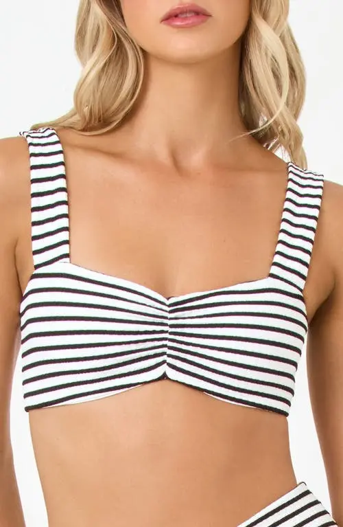 L*Space Marlee Shirred Bikini Top - Sail Along Stripe