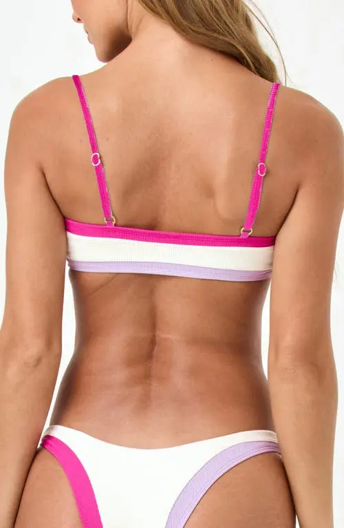 L*Space Madison Rib Bikini Top - Cream/pink/purple
