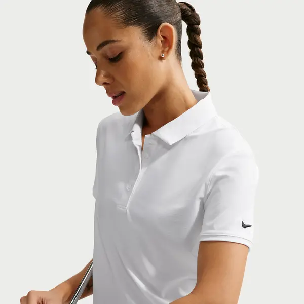 Nike Victory Dri-fit Short-sleeve Cropped Golf Polo - White