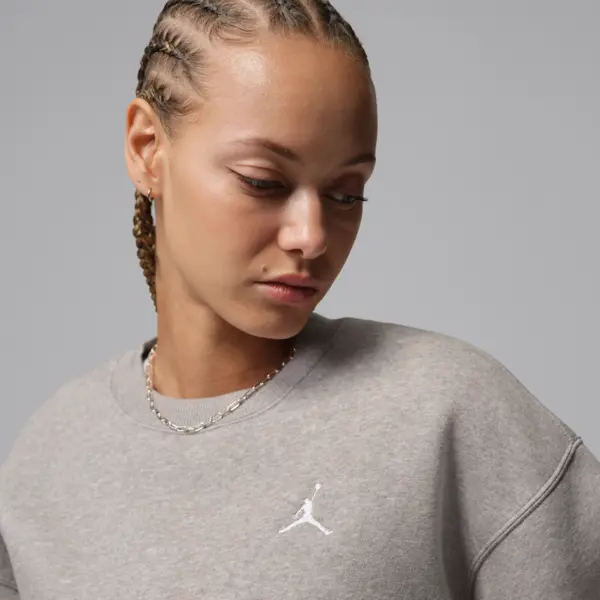 JORDAN Brooklyn Fleece Crew-neck Sweatshirt - Grey
