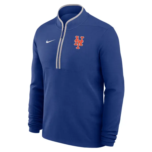Nike New York Mets Victory Dri-fit Mlb 1/2-zip Long-sleeve Top - Blue