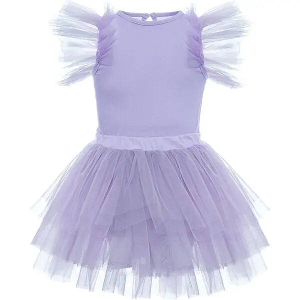 MINI CELEBRITIES Cotton Tulle Dress - Purple Bloom