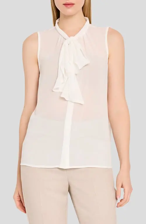 TAHARI ASL Ruffle Tie Sleeveless Top