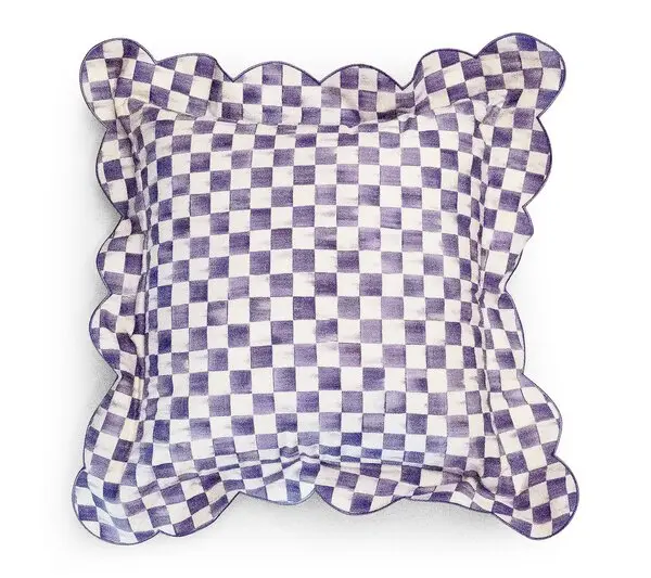 MACKENZIE-CHILDS Check Reversible Scalloped Thr Ow Pillow - One-color