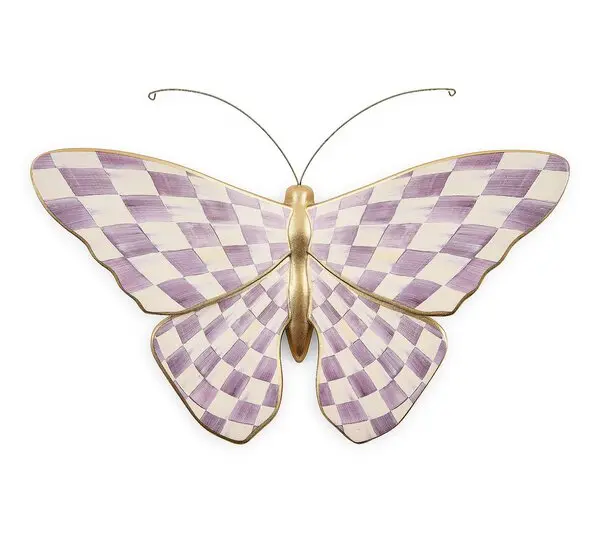 MACKENZIE-CHILDS Violet Check Butterfly Wall De Cor - One-color