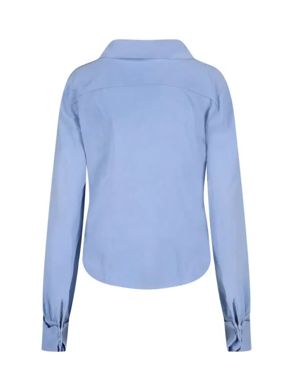 MAISON MARGIELA Silk Four Stitches Shirt - Light Blue