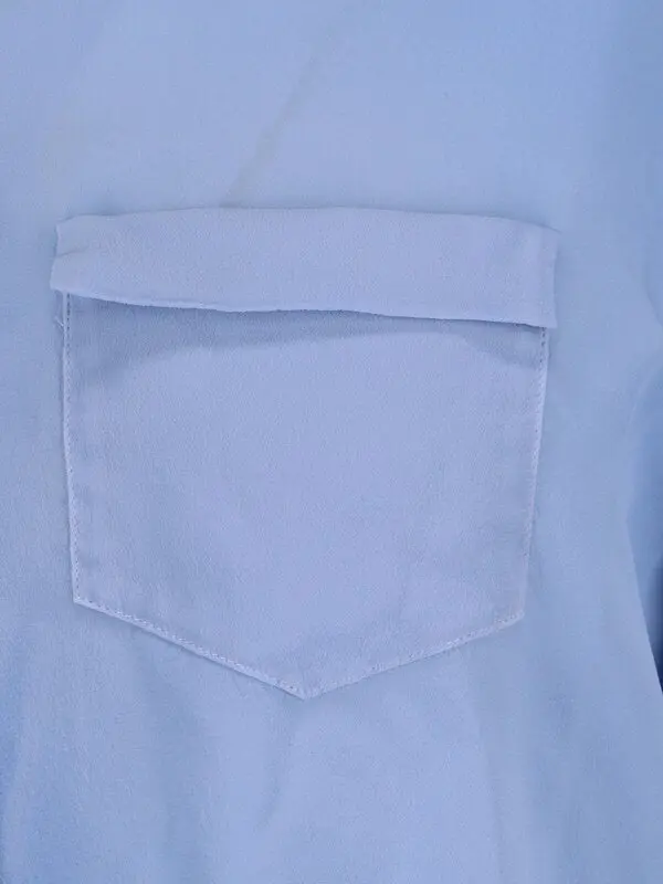 MAISON MARGIELA Silk Four Stitches Shirt - Light Blue