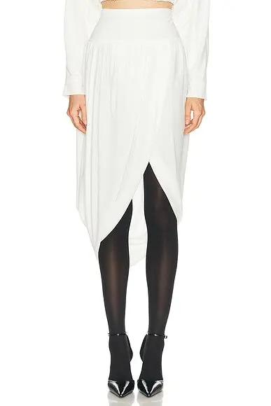 Alaïa Twisted Asymmetrical Skirt - Blanc