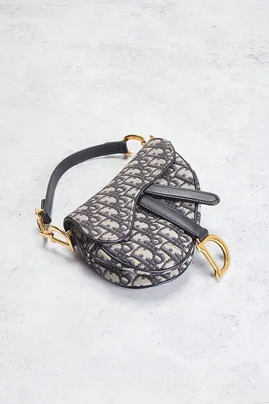 Dior Trotter Oblique Saddle Bag - Blue