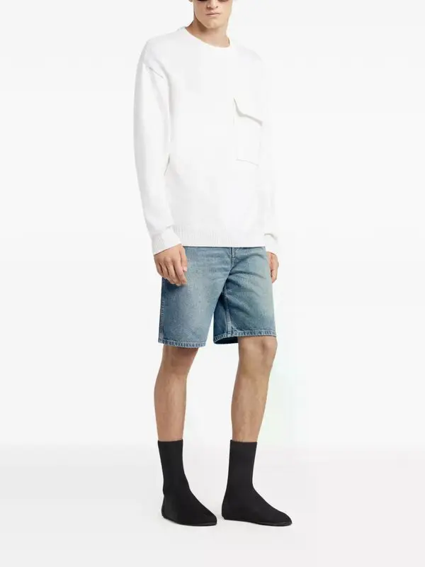 COURREGES Hammer Embroidered-logo Shorts - Blue