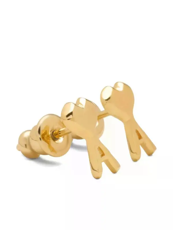 AMI Paris De Coeur Stud Earrings - Gold