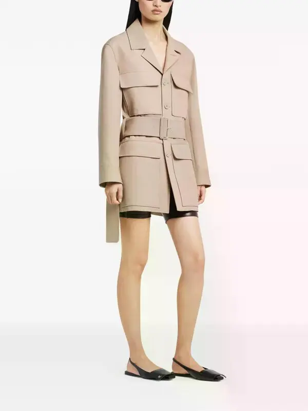 COURREGES Button-up Belted Coat