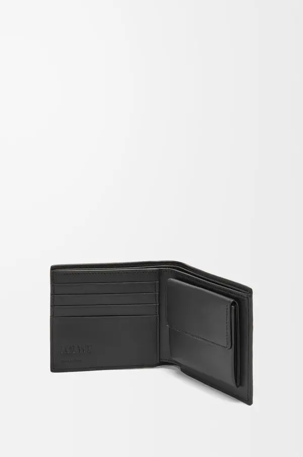 Loewe Bifold Coin Wallet In Soft Grained Leather Skin - Black