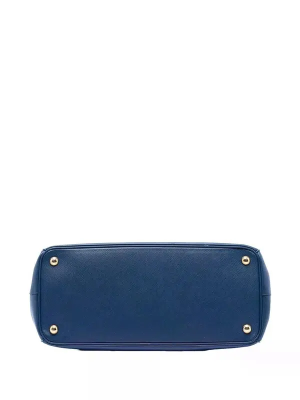 Prada Medium Saffiano Lux Galleria Double Zip Satchel - Blue